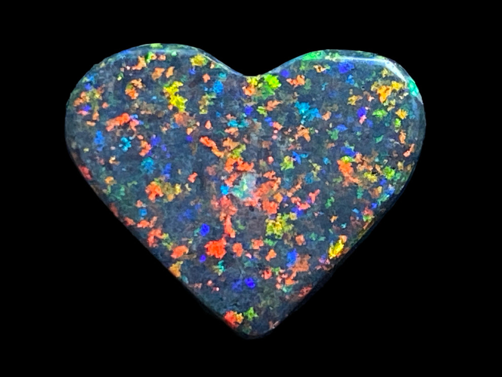 13 Carats, Black Andamooka Matrix Opal Polished Heart, AAA Grade, Read ...